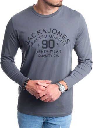Jack & Jones Langarmshirt stilvolles Regular Fit Longsleeve mit Printdruck Bequemes Oberteil aus Baumwolle mit Rundhalsausschnitt