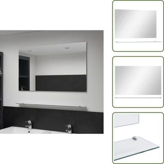 vidaXL Miroir mural avec &eacute;tag&egrave;re 100x60 cm Verre tremp&eacute; - Miroir Mural - Miroir Avec &Eacute;tag&egrave;re - Miroir Salle De Bain - D&eacute;coration Murale - Meuble Salle De