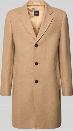 HUGO BOSS Slim Fit Mantel mit einreihiger Knopfleiste