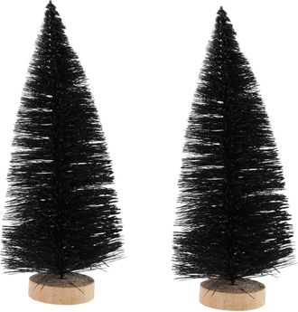 TOPBATHY 2St Kleiner schwarzer Weihnachtsbaum mini Tannenbaum k&uuml;nstlich k&uuml;nstlicher mini Christbaum Mini-Weihnachtsb&auml;ume zum Basteln kleine Weihnachtsb&auml;ume wei
