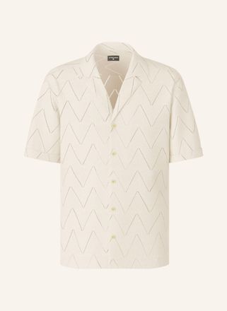 Strellson Strick-Resorthemd Clint Regular Fit weiss