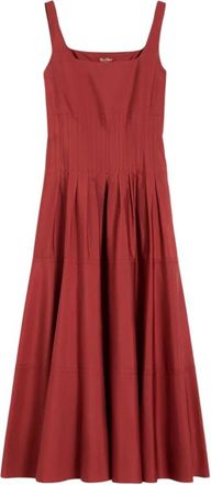 Max Mara Femme, Robes, Rouge, Taille: 38 FR Feltre Poplin Dress