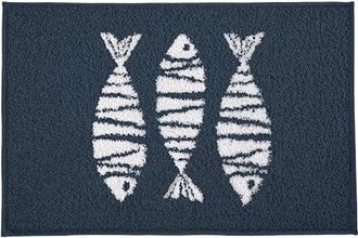 Kleine Wolke Badteppich Fish mit 60 x 90 cm in Mare aus 100% Polyester