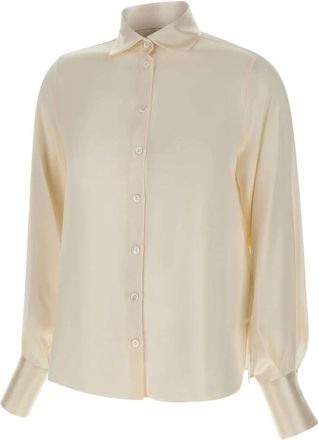 Eleventy Femme, Blouses et Chemises, Blanc, Taille: 42 FR Silk Shirt