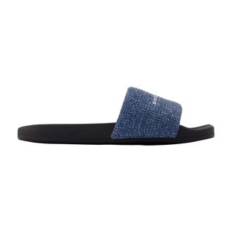 Alexander Wang Crystal Denim AW Pool Slide - - Shoes - Damen - Blau - 35 EU