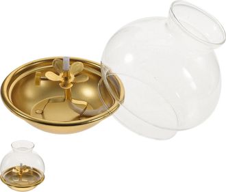 BESPORTBLE &Ouml;llampe mit Glasschirm Vintage Petroleumlampe f&uuml;r Buddhistische Verehrung Rustikale Sturmlaterne f&uuml;r Tischdekoration und Wohnraum