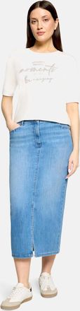 Betty Barclay Kurzarmshirt BETTY BARCLAY Damen kurzarm, Damen, Gr. 36, wei&szlig; (patch creme, gelb), Jersey, Obermaterial: 95% Viskose, 5% Elasthan, Basic, tailliert no