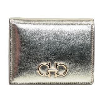 Ferragamo Femme, Accessoires, Gris, Taille: ONE Size Portefeuille Compact