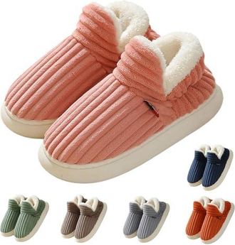 Generic Pantoufles bouffantes confortables et élégantes pour femme/homme, antidérapantes, élégantes pour lhiver, chaudes pour lintérieur et lextérieur, rose, 