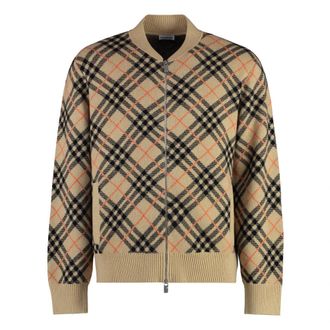 Burberry Kaschmir-Cardigan mit Rei&szlig;verschluss und Motiv - - Knitwear - Herren - Beige - M