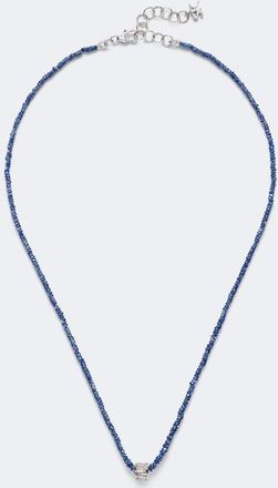 Suzanne Kalan Halskette Infinite aus 18kt Wei&szlig;gold mit Diamanten und Saphiren