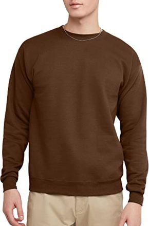 Hanes Herren EcoSmart Fleece Pullover Crewneck 1er Oder 2er Pack Sweatshirt, Armee-Braun, 1 Stück, Medium