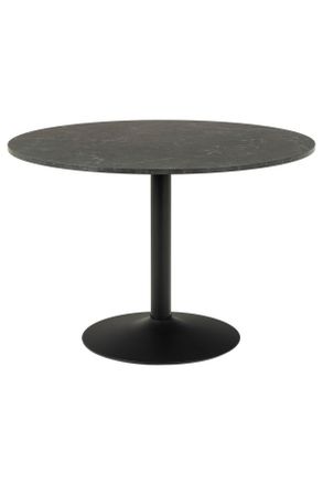 CARRYHOME Esstisch, Schwarz, Holzwerkstoff, rund, Rundrohr, Bodenplatte, 74 cm, Esszimmer, Tische, Esstische, Esstische rund