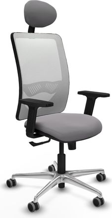 Piqueras y Crespo Hochstuhl Zulema mit 2D-Armlehnen, h&ouml;henverstellbarer Lendenwirbelst&uuml;tze und festem Kopfteil, ausgestattet mit Sincro 3-Positionen und Schneideschaum,