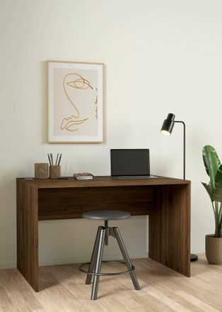 Dmora Schreibtisch Vianne, Mehrzweckschreibtisch, B&uuml;rotisch f&uuml;r PC, Eckschreibtisch, 120x75 h74 cm, Nussbaum