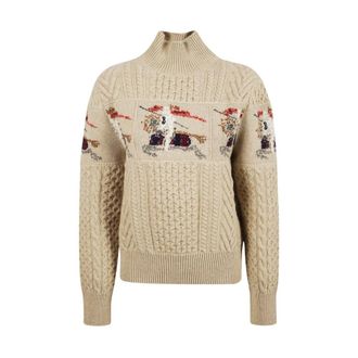 Burberry Femme, Pulls, Beige, Taille: 38 FR Col roul&eacute;s