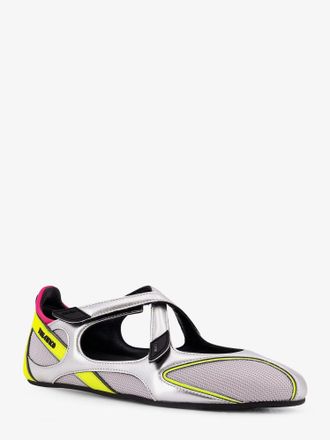 The Attico Womens Floor 01 Nylon Ballerinas Silver Polyester Ballerina Shoes