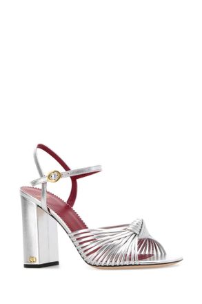 Valentino Garavani Womens Silver Leather Annet Sandals Argento Sandali