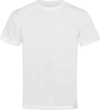 Stedman Apparel Active Cotton Touch/ST8600 T-Shirt Classique &agrave; Manches Courtes pour Homme Coupe Droite - Blanc - Large