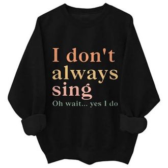 Generic Sweat-shirts pour femmes - Imprim&eacute; graphique britannique - Haut surdimensionn&eacute; - Col rond - Manches longues - Automne - Hiver - D&eacute;contract&eacute; - Conforta