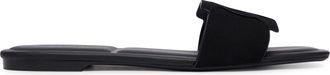 Calvin Klein Pantoletten Calvin Klein Square Flat Sndl Embl Suede HW0HW03055 Schwarz