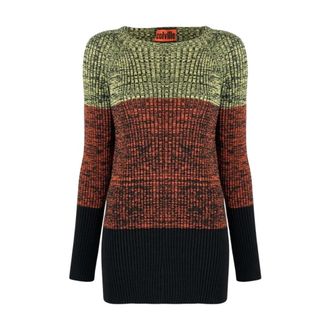 Colville Tricolor Wollstrickpullover mit Peekaboo-R&uuml;cken - - Knitwear - Damen - Mehrfarbig - S