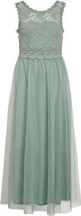 Vila Vila Robe Longue Vilynnea-Noos, Vert Milieu/Détails : élastique, 42 Femme