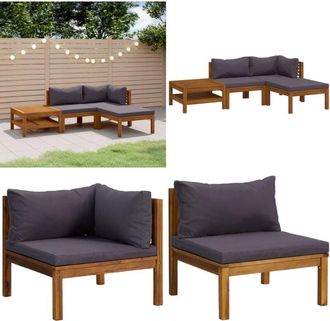 vidaXL 4-tlg. Garten-Lounge-Set mit Auflage Massivholz Akazie - Gartensortiment - Loungem&ouml;bel - Outdoor M&ouml;bel - Gartenm&ouml;bel Set - Holz Lounge Set - Home &
