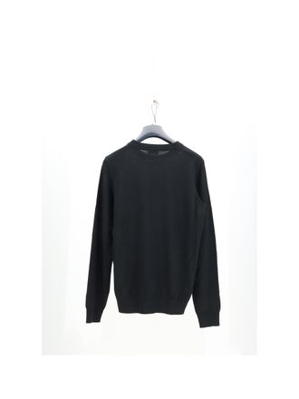Celine Mens Crewneck Wool Sweater Black Fleece (ovis Aries)