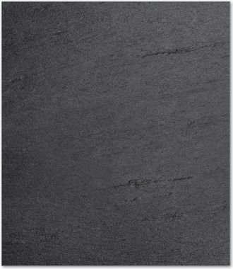Wallario Herdabdeckplatte/Spritzschutz aus Glas, 52 x 60 cm, 1-teilig mit 13 mm hohen Füßen, für Ceran- und Induktionsherde, Schwarze Schiefertafel Optik - Ste