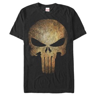 MARVEL Unisex Other Punisher Real Skull Organic Short Sleeve T-shirt, Schwarz, S
