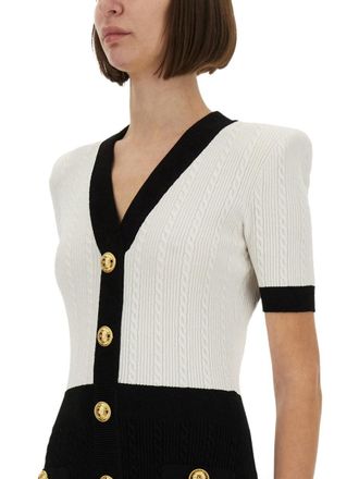 Balmain Two-Tone Bodycon Dress - Multicolor