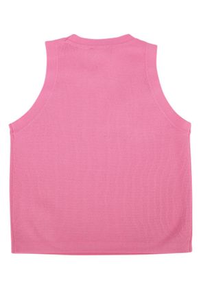 Twin-Set Boys Righe Tank Top Pink Ribbed Knit Tops