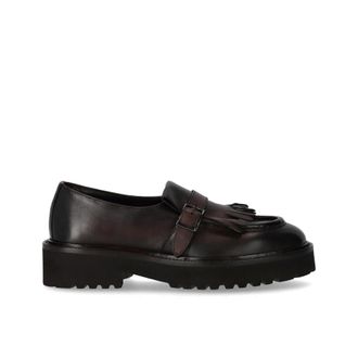 Doucal's Brauner Lederloafer mit Fransen im Dec&ograve;-Stil - - Shoes - Damen - Braun - 39 EU