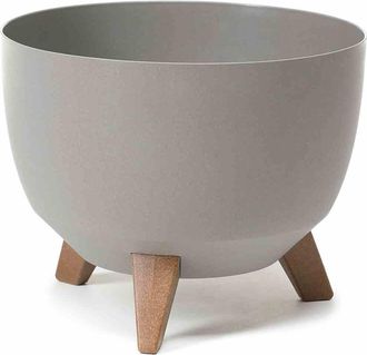 Siena Garden M82585 Oslo Pflanzgef&auml;&szlig; ECO 29 cm, &Oslash; 29 x 23 cm Kunststoff/Holzfasern, grau