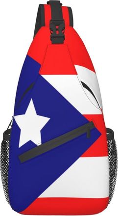AOOEDM Umhängetasche mit Puerto-ricanischer Flagge/Crossbody-Rucksack/Puerto-ricanische Umhängetasche für Reisen, Wandern, Radfahren, Camping, Arbeit