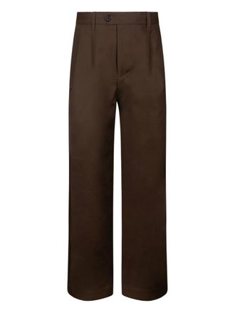 Selected pantalon à boutons zippés - Marron