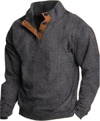Generic Vêtements dhiver à capuche pour homme - Pull décontracté à imprimé écossais pour homme - Sweatshirt décontracté tendance décontracté confortable et am