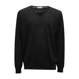 Paolo Pecora M7203 Maglione Wool V-Neck Sweater - - Knitwear - Herren - Schwarzk - 2XL