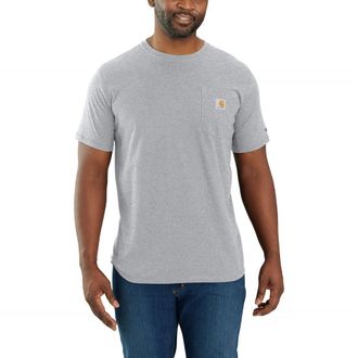 Carhartt Work in Progress Force Herren 104616 Force Relaxed Fit Midweight Short Sleeve Pocket, Meliert, Grau, Gr&ouml;&szlig;e 4XL