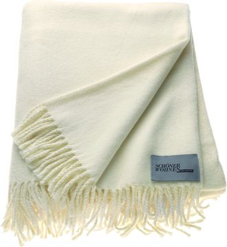 Sch&ouml;ner Wohnen Kollektion Tagesdecke 140x200 Baumwolle Mischung - unifarbene Kuscheldecke Basics - Sofadecke Creme