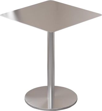 Generic Kompakter runder Tisch, runder Edelstahltisch, Kleiner runder K&uuml;chen-, ESS- und Bartisch, Bistrotisch in Tresenh&ouml;he f&uuml;r kleine R&auml;ume, einfach zu monti