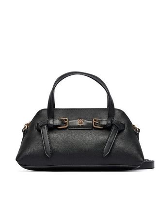 Tommy Hilfiger Handtasche Th Buckle Mini Tote AW0AW19034 Schwarz