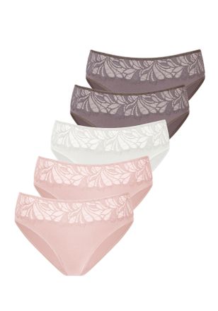 Vivance Jazz-Pants Slips VIVANCE, Damen, Gr. 32/34, rosa (rosé, taupe, creme), Obermaterial: 95% Baumwolle, 5% Elasthan. Spitze: 90% Polyamid, 10% Elasthan, u