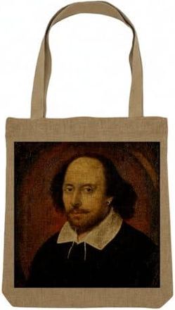 Fabulous Sac Shopping Tote Bag Aspect Lin - William Shakespeare Ecrivain Anglais Theatre Portrait Peinture - Sac de Courses Toile Epaisse 360g Beige Naturel Ca