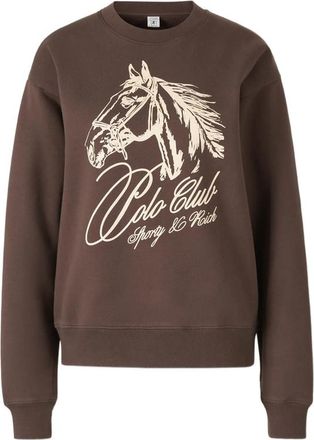 Sporty & Rich Horse-print Crew-neck Sweatshirt