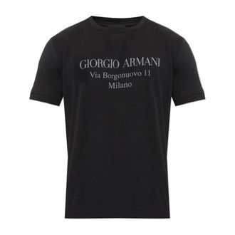 Giorgio Armani Bedrucktes T-Shirt - - Tops - Herren - Schwarzk - XL