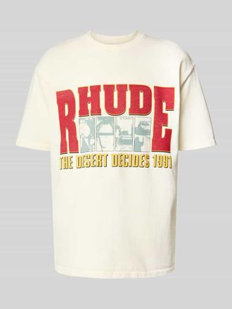 Rhude T-Shirt mit Label-Print aus reiner Baumwolle