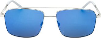 Nike Traveler Strike Sonnenbrille Mit Blauen Verspiegelten Gl&auml;sern, Silberfarben