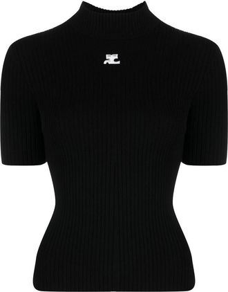 Courrèges Rundhalspullover - Schwarz